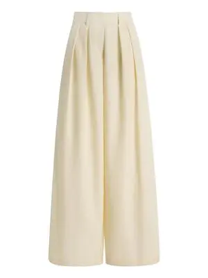 Françoise Mila Wool Wide Leg Pants - Yellow