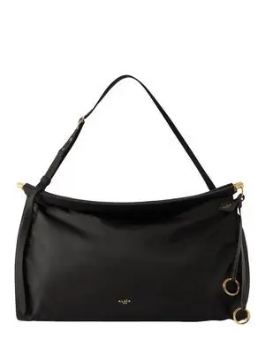Alaïa Click E/w Large Leather-trimmed Shoulder Bag - Black