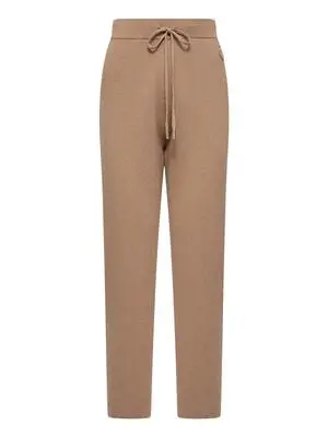 Moncler Wool & Cashmere Blend Cropped Jogging Pants - Beige