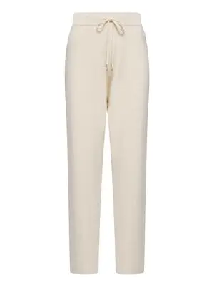 Moncler Wool & Cashmere Blend Cropped Jogging Pants - White