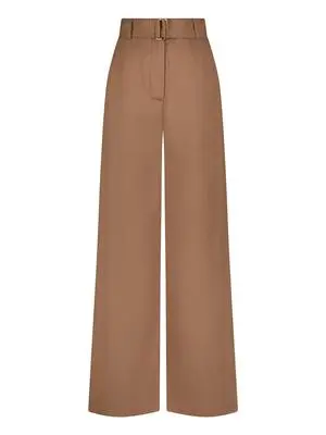 Matthew Bruch Belted Wide-leg Pants - Brown