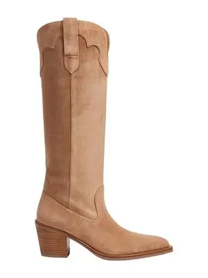 STUART WEITZMAN Felix Suede Cowboy Boots - Camel
