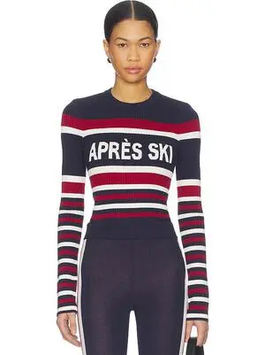 Show Me Your Mumu Slopes Sweater - Navy Apres Ski Stripe