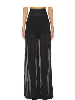 SANS FAFF Tuxedo Palazzo Pants - Black