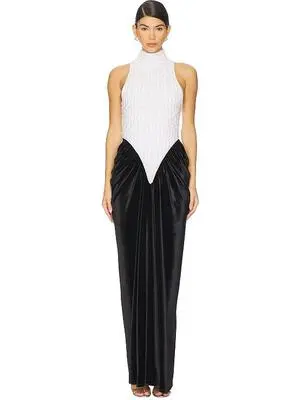 Delfi Hepburn Maxi Dress - Black & Ivory