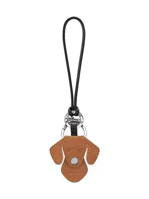 Longchamp Re-play Dog Leather Bag Charm - Natural