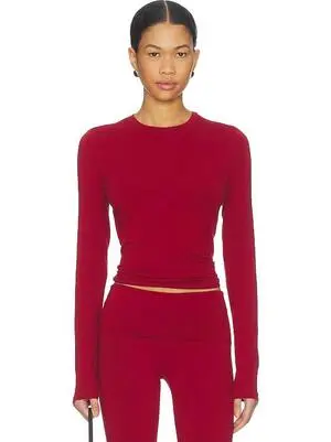 SKIMS Cotton Jersey Long Sleeve T-shirt - Brick