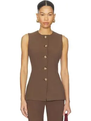 Veronica Beard Jessup Vest - Walnut