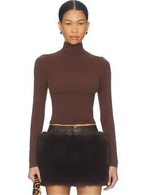 SKIMS Fits Everybody Turtleneck Top - Cocoa