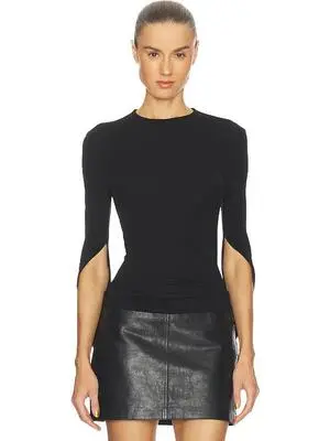 Alexander Wang Drape Back Sleeves Top - Black