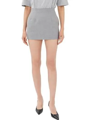 Wardrobe.NYC Contour Mini Skirt - Grey Marl
