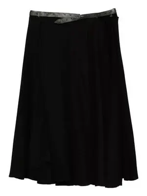 MA+ A-line Skirt With Belt - Black