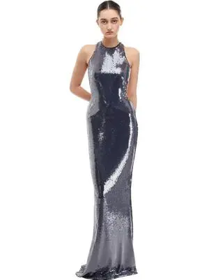 MOTHER OF ALL May Sequins Maxi Dress - Navy