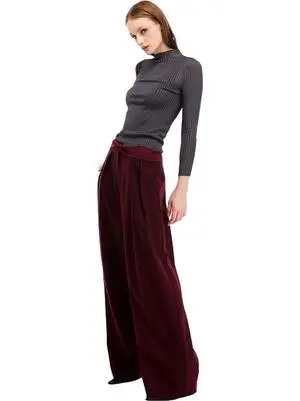 MOTHER OF ALL Elena Turtleneck Knit Top Grey