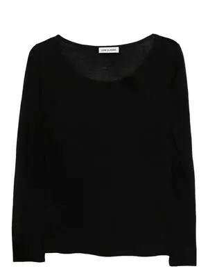 LOW CLASSIC Round Neck Knitted Top - Black