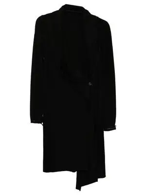 MA+ Long-sleeved Draped Dress - Black