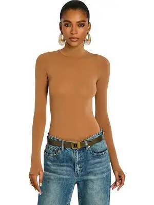 Commando Ballet Turtleneck Bodysuit Cocoa