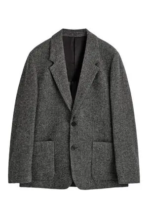 Cos Unstructured Wool-herringbone Blazer - Green