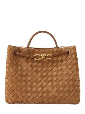 Bottega Veneta Andiamo Medium Intrecciato Suede Tote - Brown