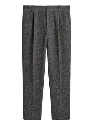 Cos Wool-herringbone Straight-leg Pants - Green