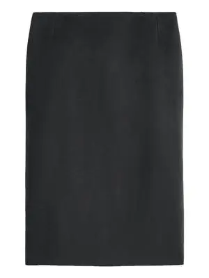 Cos Wool Zibeline Pencil Skirt - Gray