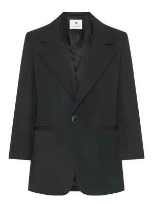 MARINE SERRE Twill Boxy Blazer - Black