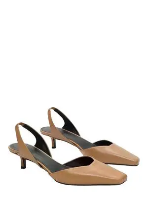 Loulou De Saison Square-toe Slingback Pumps - Neutrals