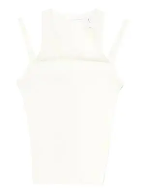 Helmut Lang Ribbed Tank Top - Neutrals