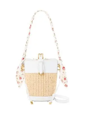 Dolce & Gabbana Woven Bucket Bag - Light Beige/white