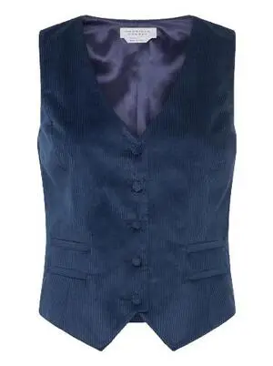 Gabriela Hearst Navy Corduroy Vest Navy