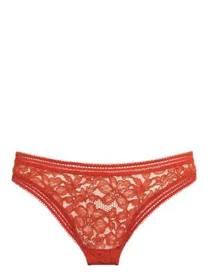 Wolford Lace Floral Tanga - Red