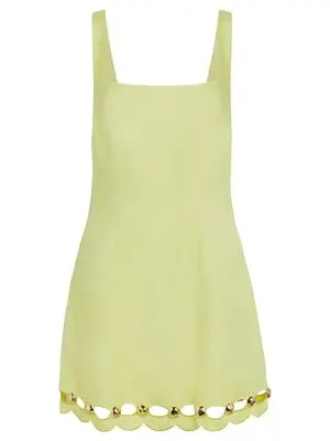 Simkhai Linen-blend Lindley Mini Dress - Green