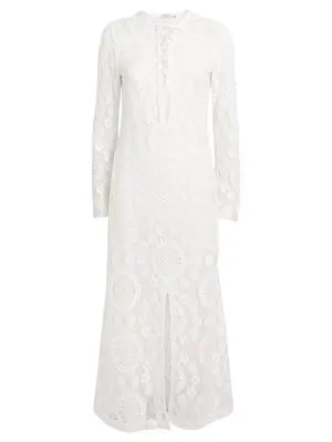 Simkhai Crochet Hawthorne Midi Dress - Ivory