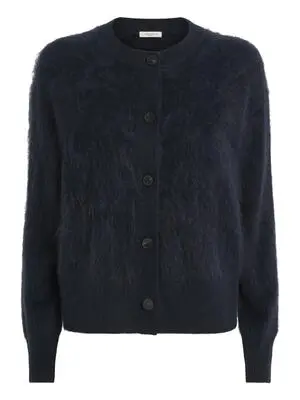 Lafayette 148 New York Brushed Cashmere Cardigan - Navy
