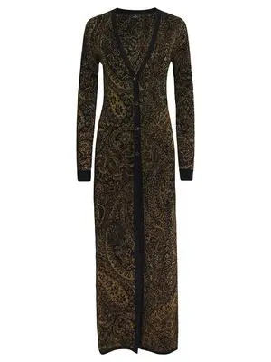 Etro Wool-blend Paisley Maxi Dress - Brown