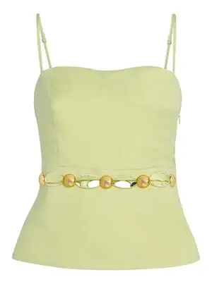 Simkhai Linen-blend Studded Cami - Green