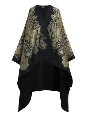 Etro Wool-blend Paisley Cape - Black