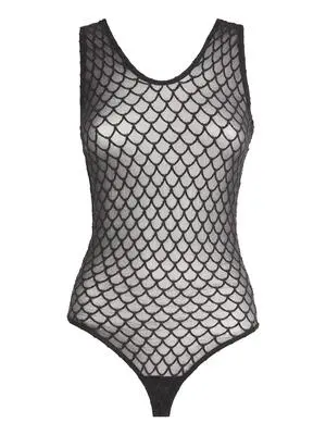 Wolford Velvet Net Illusion Bodysuit - Black