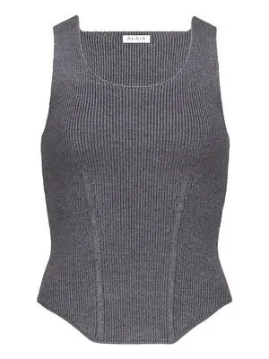 Alaïa Corset Top - Gris Chine