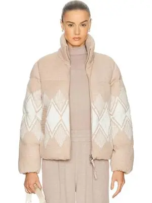 Varley Belinda Knit Puffer Jacket - Light Taupe
