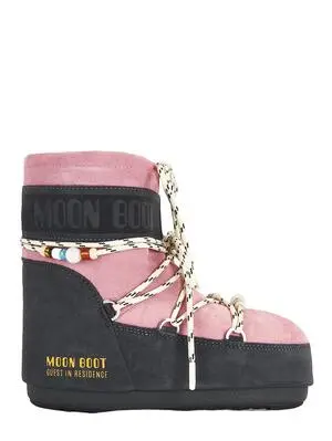 Moon Boot X Guest In Residence Icon Low Suede Beads Boots Grey & Rose
