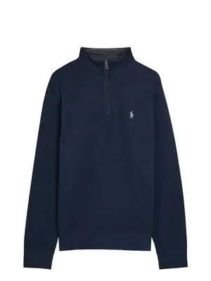 Polo Ralph Lauren Logo-embroidered Half-zip Sweatshirt - Navy