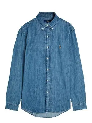 Polo Ralph Lauren Logo-embroidered Denim Shirt - Blue