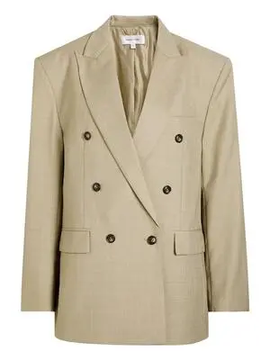Ronny Kobo 1988 Double-breasted Woven Blazer - Taupe
