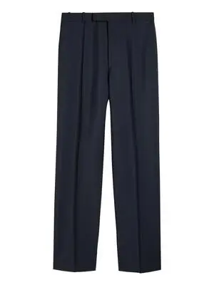JIL SANDER Straight-leg Wool-blend Trousers - Dark Blue