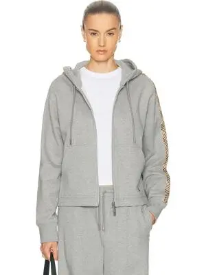 Burberry Harper Zip Up Hoodie - Pale Grey Melange