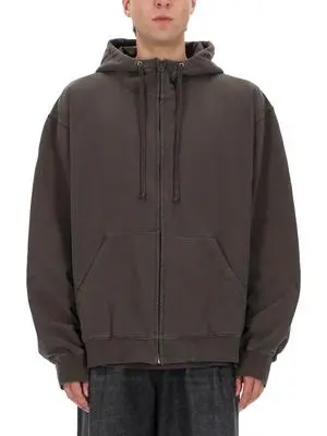 MAISON MARGIELA Hooded Zip-up - Brown