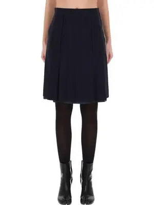 MAISON MARGIELA Wool Midi Skirt - Blue