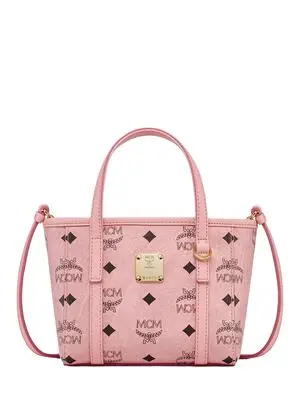 Mcm Extra-mini Toni Top-zip Bag In Visetos - Pink