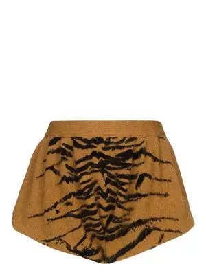 Alaïa Tiger Knit Shorts - Ocre